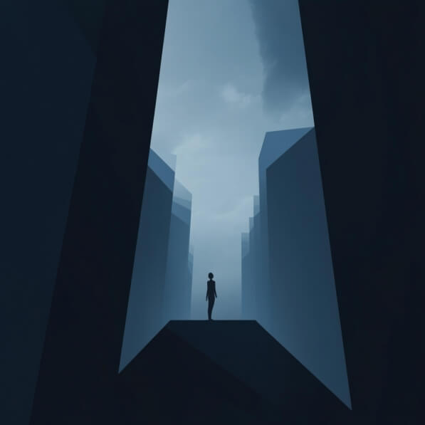Download Solitary Figure in Abstract Passageway Backgrounds Online ...