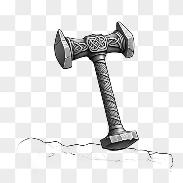 Download Celtic Hammer on Rocky Surface Sketches Online - Creative Fabrica