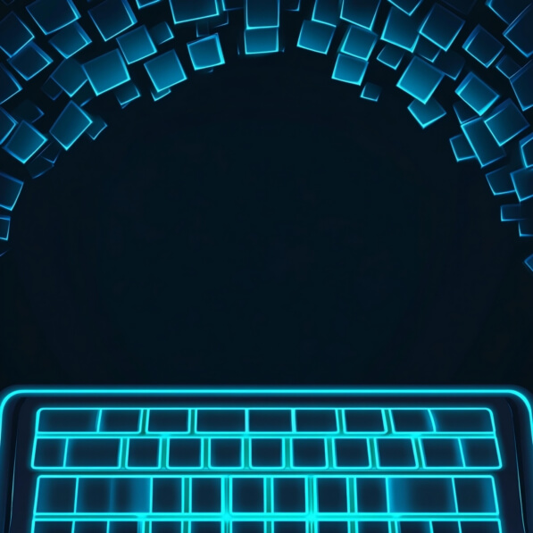 Download Futuristic Blue Keyboard with Digital Background Backgrounds ...