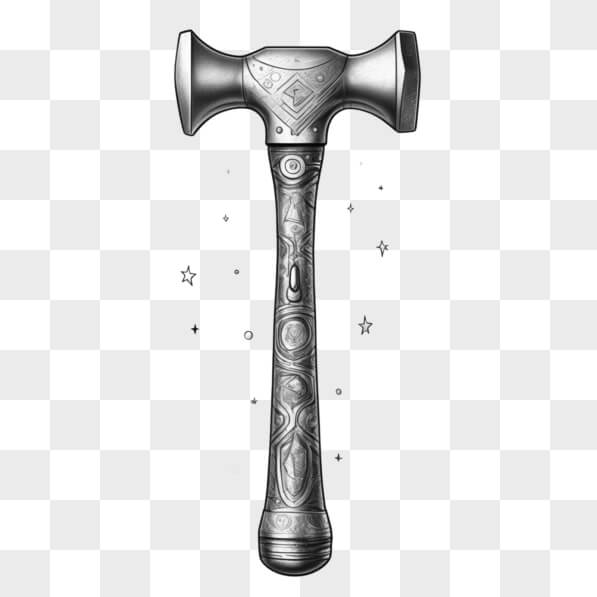 Download Mythical Hammer with Intricate Designs and Stars Sketches ...