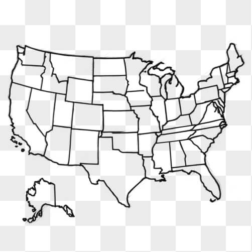 Download Stylized Outline of the United States Map Sketches Online ...