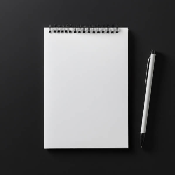 Download Blank Notepad and Pen on Dark Surface Mockups Online ...
