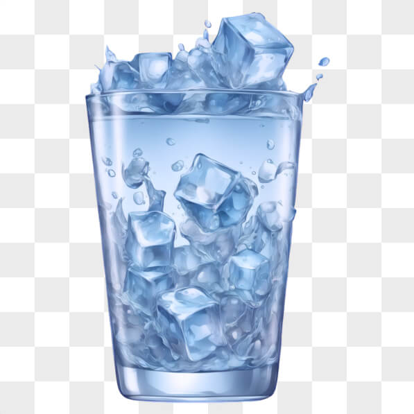 Download Cool Glass of Water with Ice Cubes Cartoons Online - Creative ...