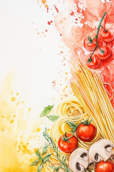 Download Colorful Watercolor Pasta Dish Backgrounds Online - Creative ...