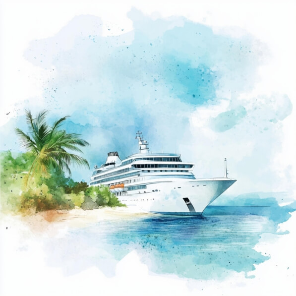 Baixe Navio de Cruzeiro Perto da Praia Tropical Backgrounds - Creative ...