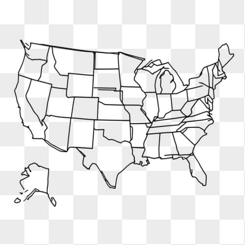 Download Outline of the United States Map Sketches Online - Creative ...