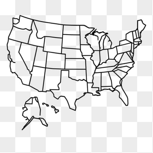 Download Stylized Outline of the United States Map Sketches Online ...
