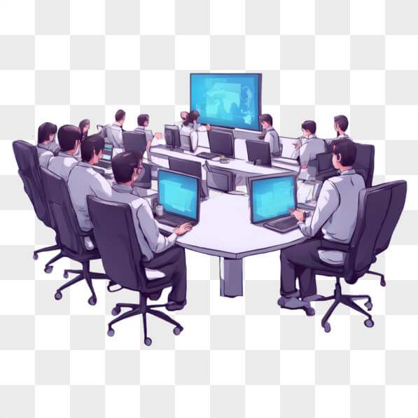 Download Professional Business Meeting in a Conference Room Cartoons ...