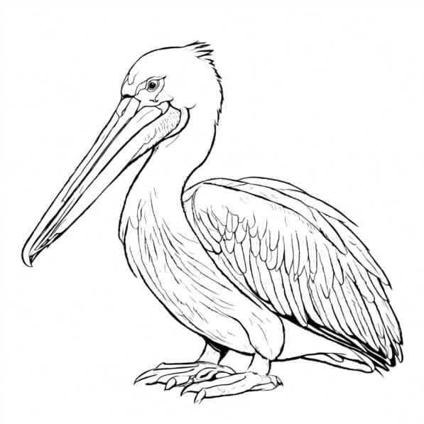Pobierz narzędzie Szczegółowy rysunek liniowy pelikana Kolorowanki ...