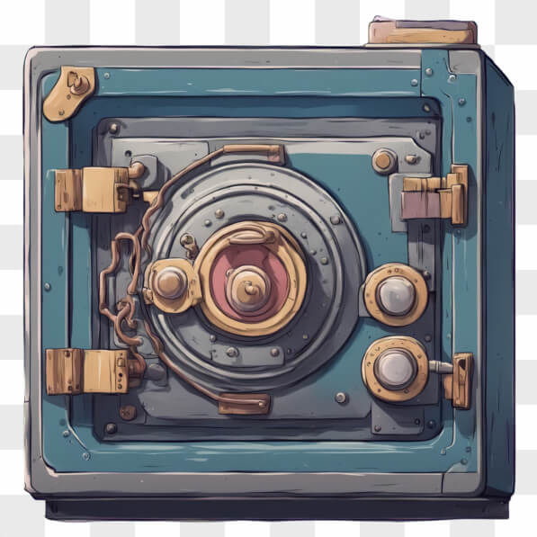 Download Vintage Safe with Combination Lock Cartoons Online - Creative ...