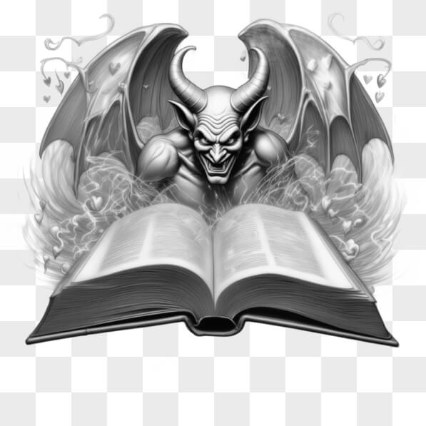 Download Demon Emerging from an Open Book Sketches Online - Creative ...