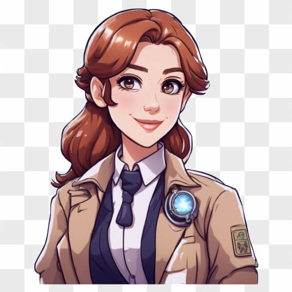 Download Stylized Female Character in Law Enforcement Attire Cartoons ...