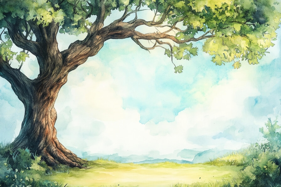 Download Serene Tree in a Tranquil Landscape Backgrounds Online ...
