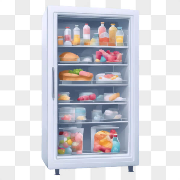 Download Well-Stocked Refrigerator with Food and Drinks Cartoons Online ...