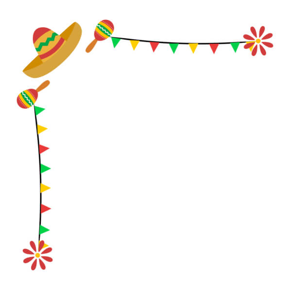 Download Festive Border with Sombrero and Maracas Borders & Corners ...