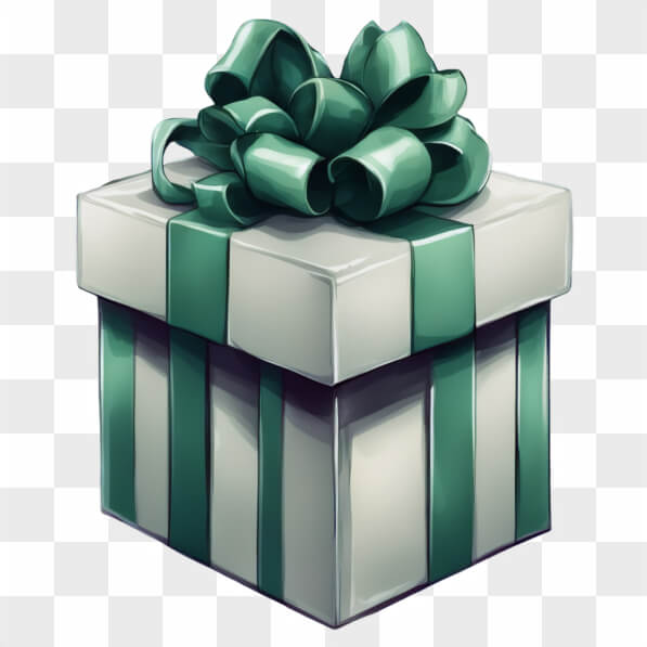 Download Festively Wrapped Gift Box with Green Bow Cartoons Online ...