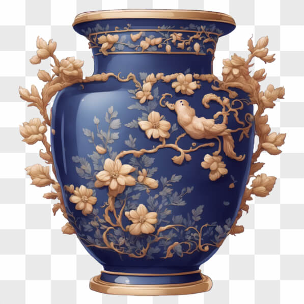 Download Ornate Blue Vase with Gold Detailing Cartoons Online ...