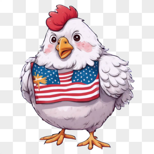 Descarga Pollo de dibujos animados con chaleco de bandera americana ...