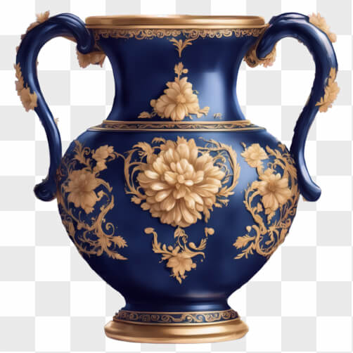 Download Ornate Blue and Gold Vase Cartoons Online - Creative Fabrica