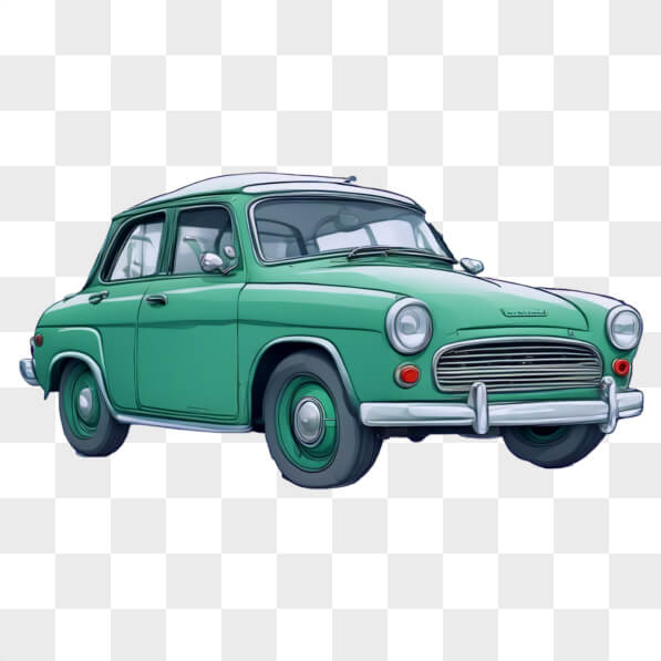 Download Vintage Green Car Cartoons Online - Creative Fabrica