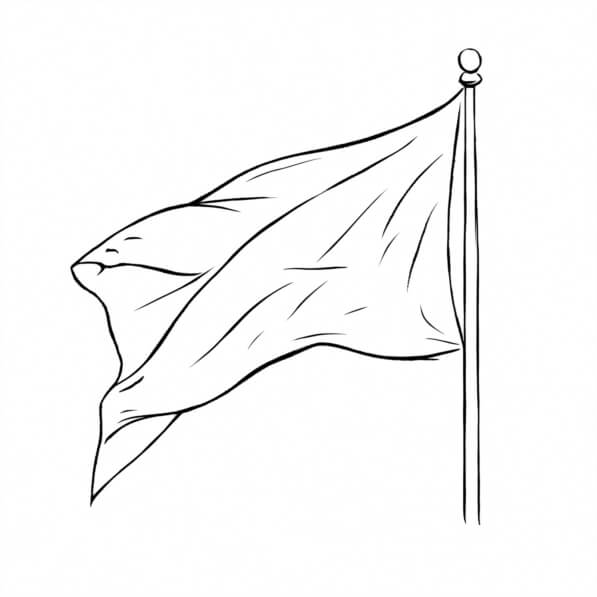 Download Waving Flag in Outline Style Coloring pages Online - Creative ...