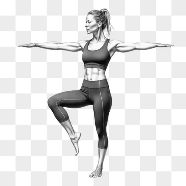 Descarga Mujer realizando una pose de equilibrio en ropa deportiva ...