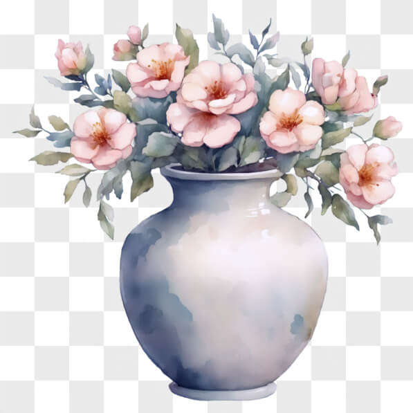 Download Pink Flower Arrangement in a Ceramic Vase Cartoons Online ...