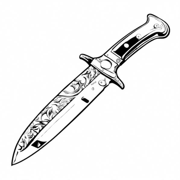 Download Intricately Designed Knife Coloring pages Online - Creative ...