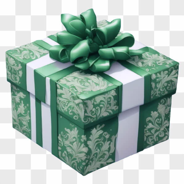 Download Elegant Green Wrapped Gift Box Cartoons Online - Creative Fabrica