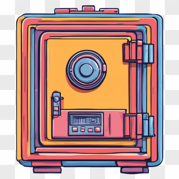 Download Colorful Safe with Lock and Control Panel Cartoons Online ...