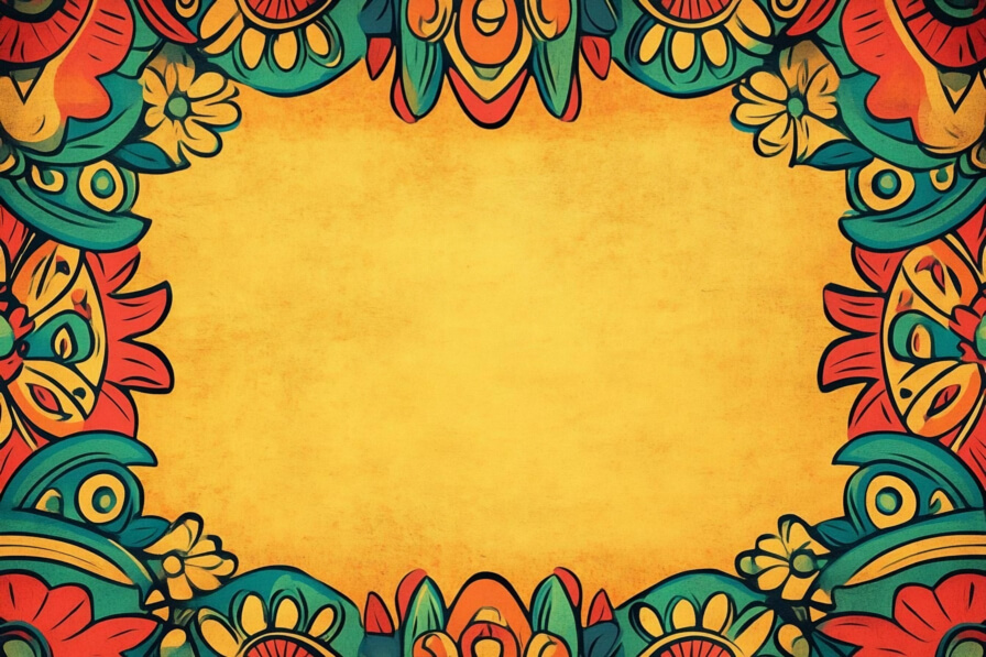 Download Colorful Decorative Border with Floral Patterns Backgrounds ...