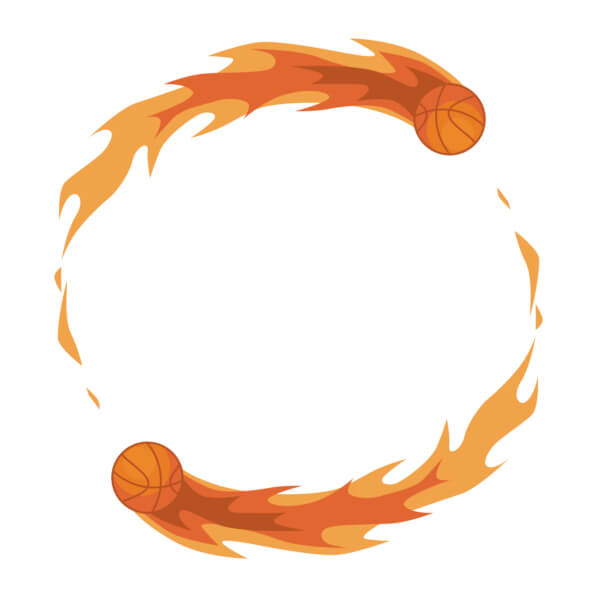 Download Dynamic Basketball Flames Graphic Borders & Corners Online ...