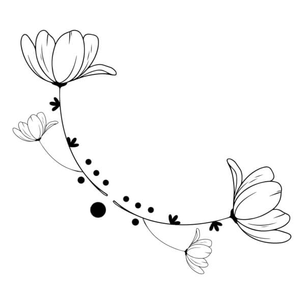 Download Floral Illustration with Curved Stem Borders & Corners Online ...