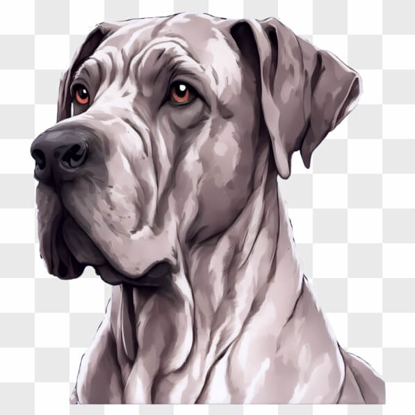 Download Portret van een Grote Dane Cartoons online op Creative Fabrica