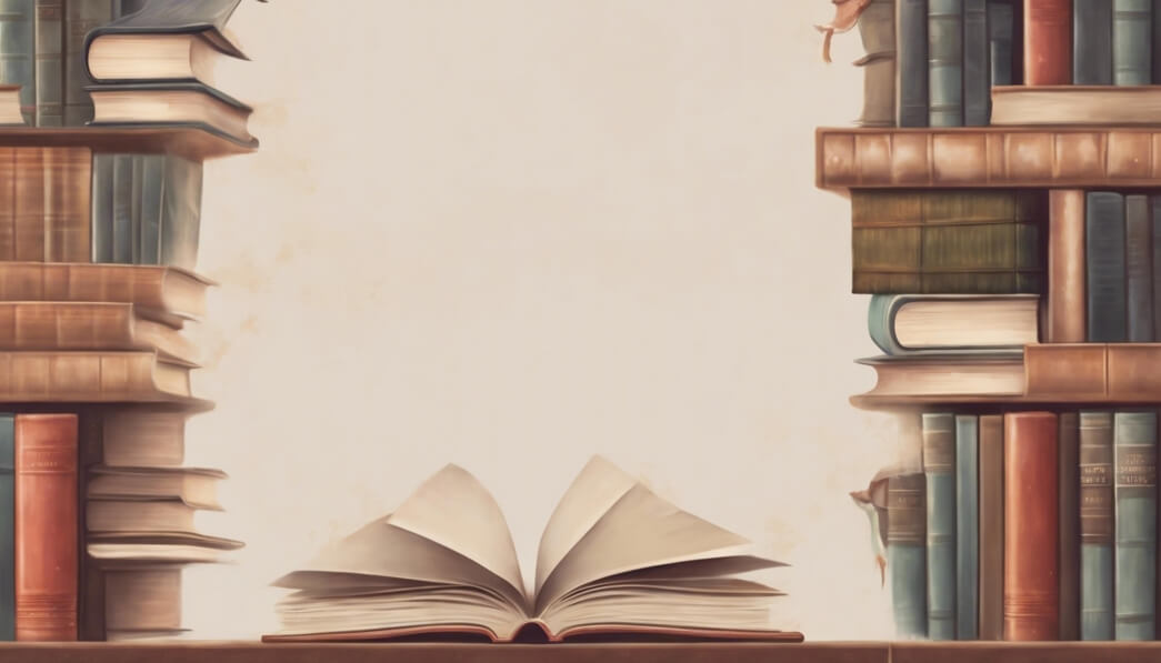 Download Open Book Surrounded by Stacks of Books Backgrounds Online ...