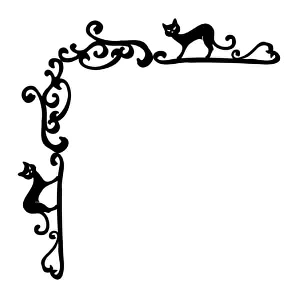 Download Artistic Cat Silhouette Frame Borders & Corners Online ...