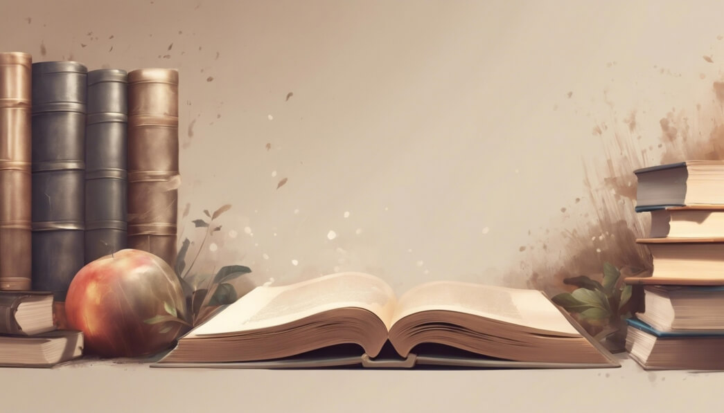 Scarica Libri aperti con libri d'epoca e mela Sfondi Online - Creative ...