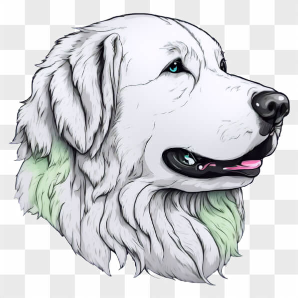 Download Geïllustreerd portret van een witte hond Cartoons online op ...