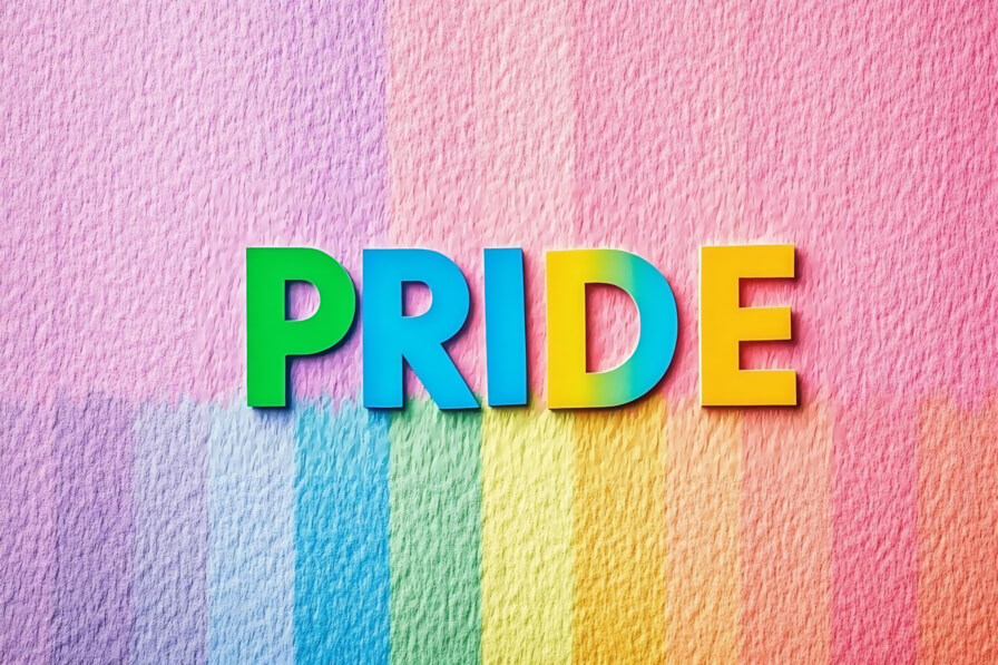 Download Colorful PRIDE text against a pastel background Backgrounds ...