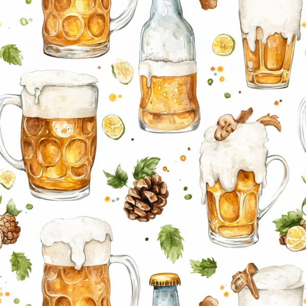 Download Watercolor Beer Pattern Patterns Online - Creative Fabrica