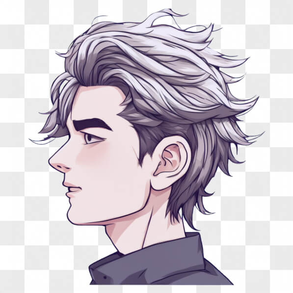 Baixe Retrato de Perfil Estilizado de um Jovem Cartoons - Creative Fabrica
