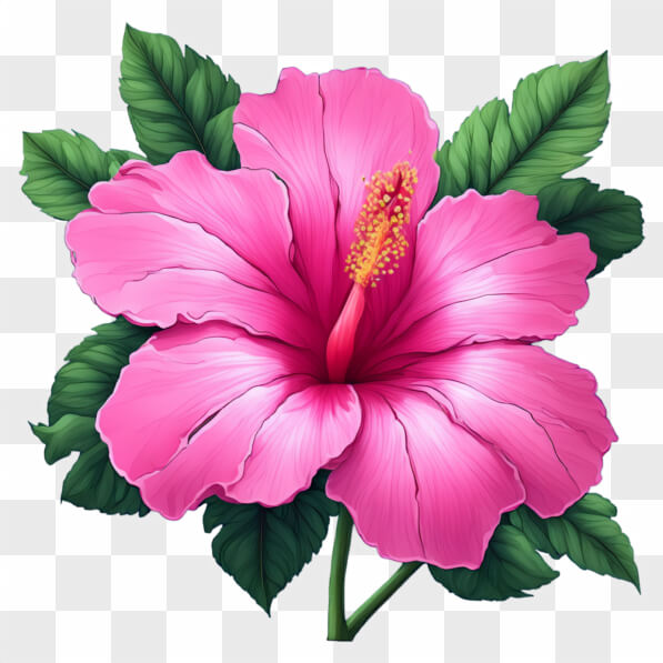 Download Vibrant Pink Hibiscus Flower Cartoons Online - Creative Fabrica