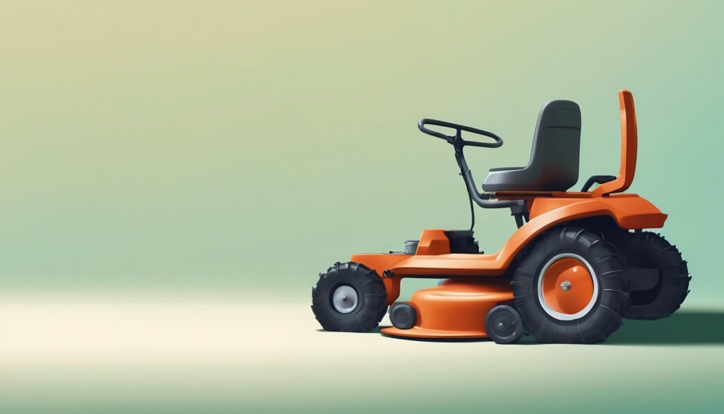 Download Bright Orange Lawn Mower on Gradient Background Backgrounds ...
