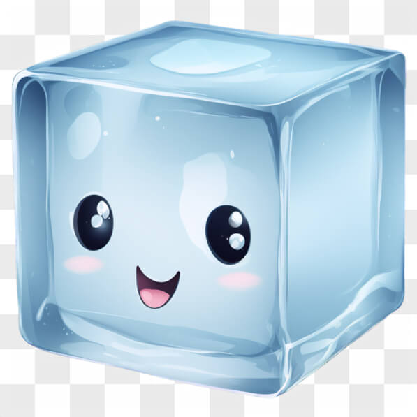 Baixe Cubo de Gelo Animado Fofo com um Sorriso Cartoons - Creative Fabrica