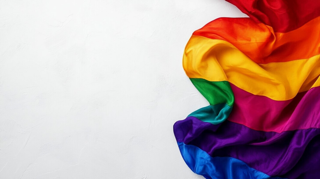 Download Flowing Pride Flag on White Background Backgrounds Online ...