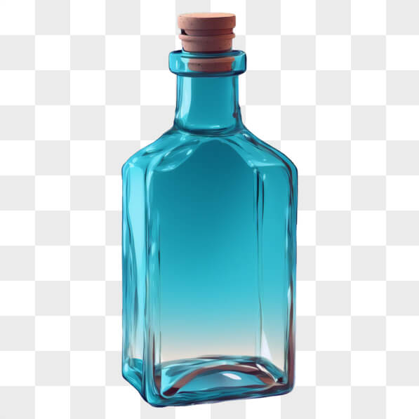 Download Blauwe glazen fles met kurken stop Cartoons online op Creative ...