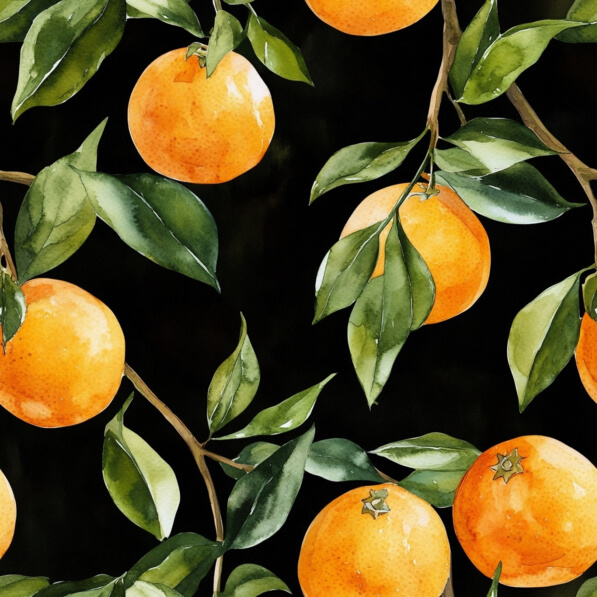 Baixe Padrão de Laranjas e Folhas Padrões - Creative Fabrica