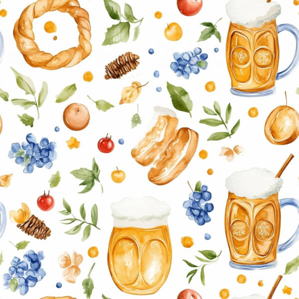Download Watercolor Food and Drink Pattern Patterns Online - Creative ...