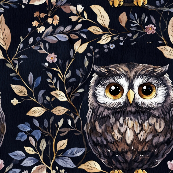 Download Artistic Watercolor Owls with Floral Background Patterns ...