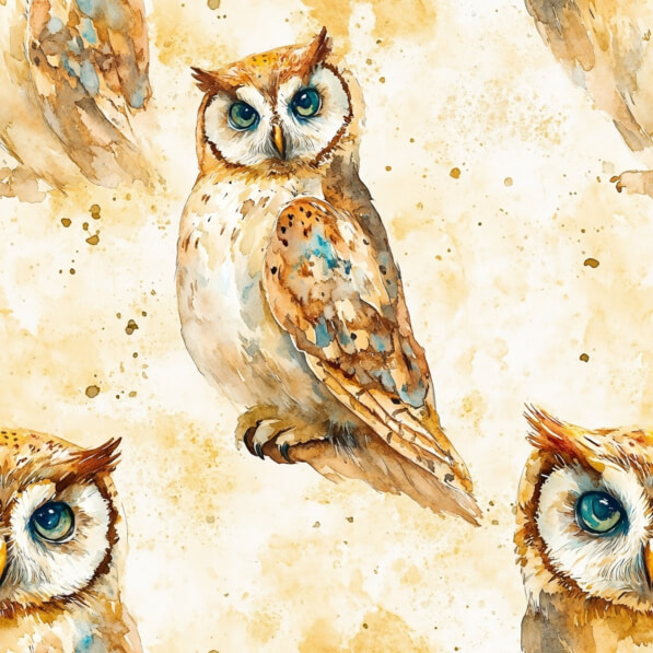 Download Watercolor Owls Patterns Online - Creative Fabrica